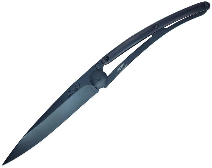 Zavírací nůž s hladkým ostřím Deejo Black 27g ebony wood | Affekt.cz